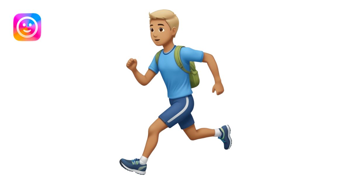man running to the right, full body, walking clothes emoji | AI Emoji ...