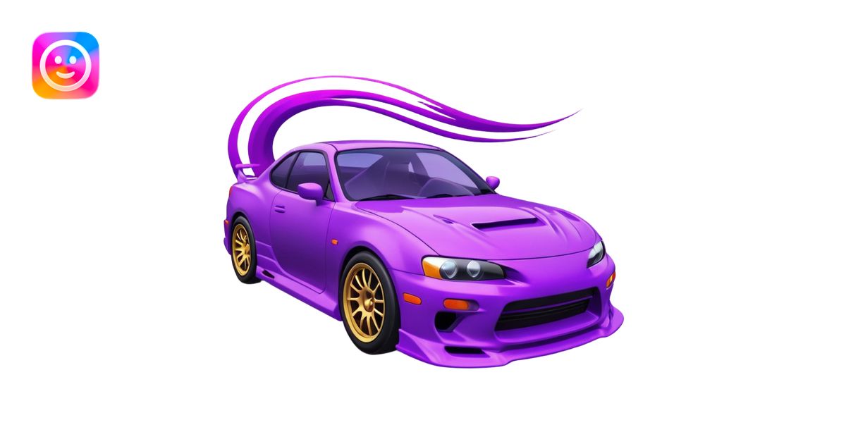 japanese purple wave phonk car drifting emoji | AI Emoji Generator