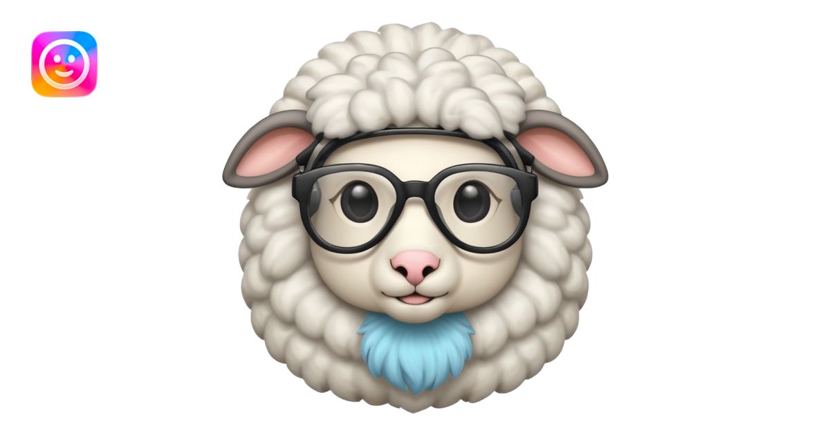 cyber sheep with cool electro glasses emoji | AI Emoji Generator