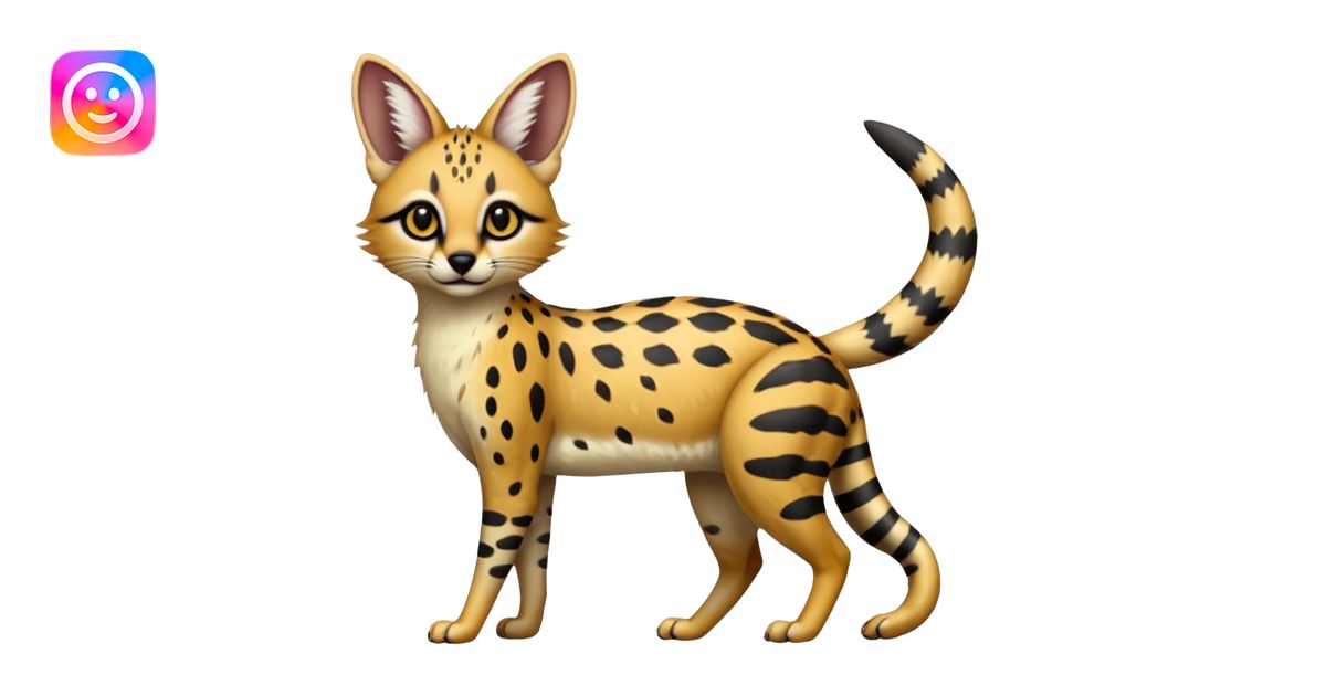 Trico-Vernid-Serval-Numbat-fusion-animal-hybrid-creature emoji | AI ...