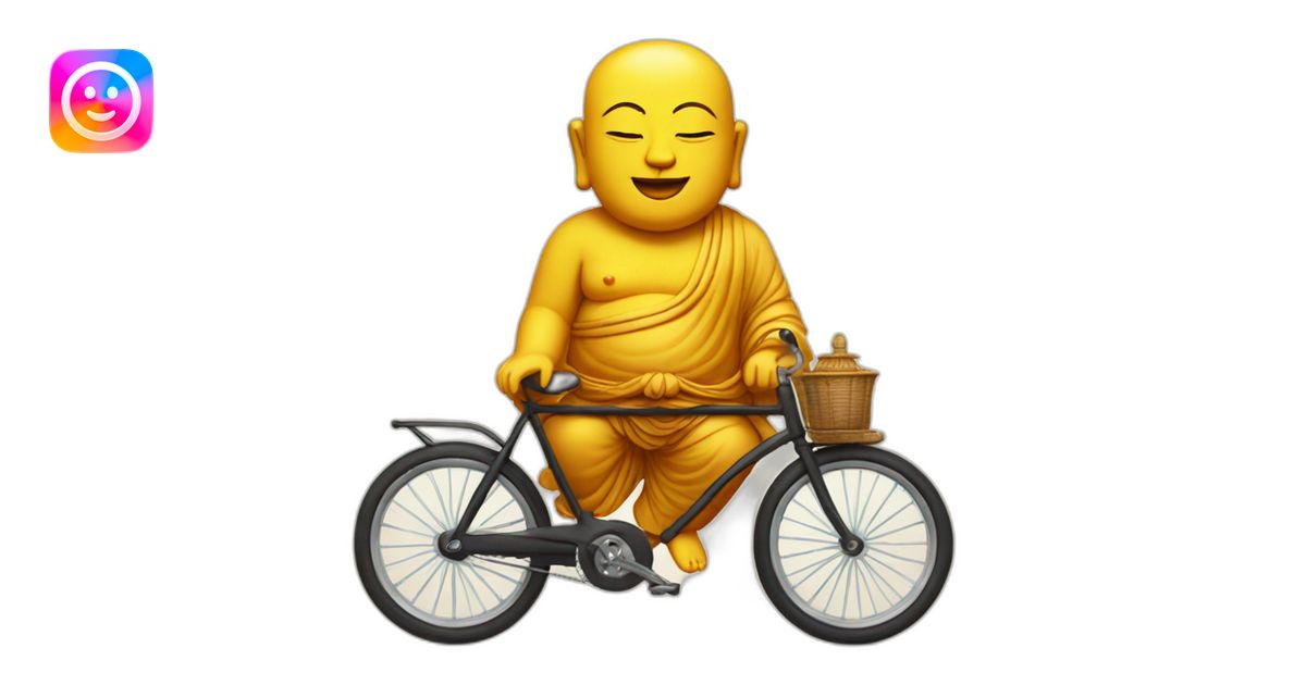 Buddha on a bicycle emoji | AI Emoji Generator