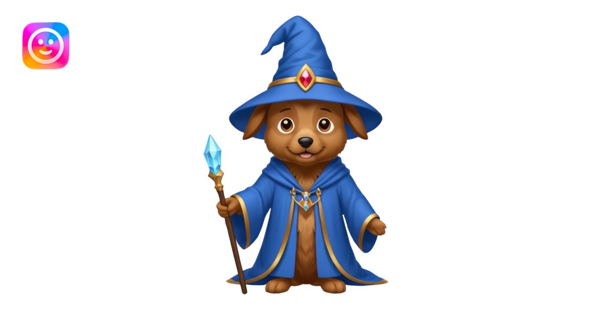 Dog wizard emoji | AI Emoji Generator