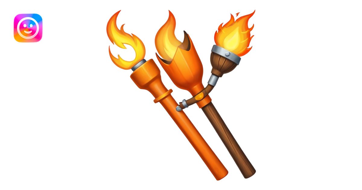 pitchfork and a torch crossing each other to make an x emoji | AI Emoji ...