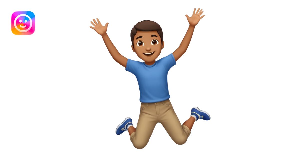 brown boy jumping really high emoji | AI Emoji Generator