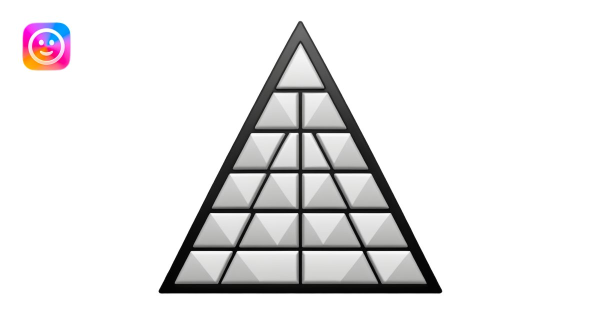 2D triangle with squares stacking up inside to demonstrate a social ...