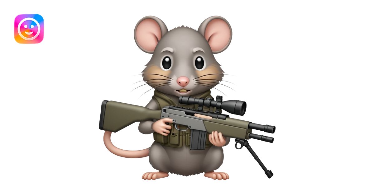 a crazed rat holding a sniper rifle emoji | AI Emoji Generator