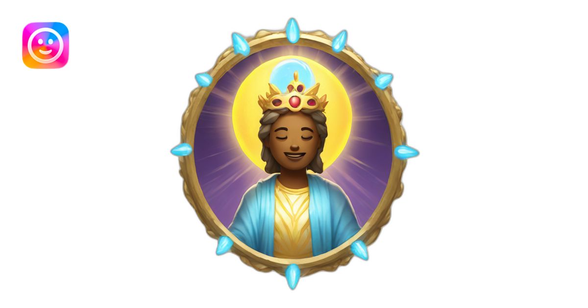 Emote of a divine figure with a radiant halo emoji | AI Emoji Generator