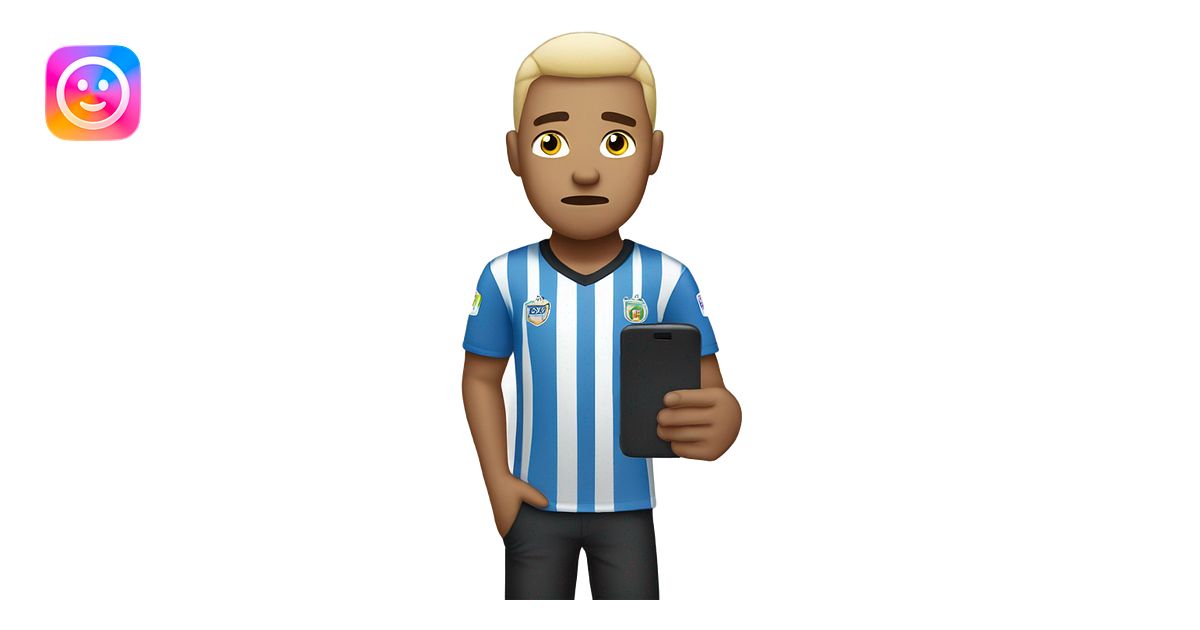 light skin sad soccer fan looking at his phone emoji | AI Emoji Generator
