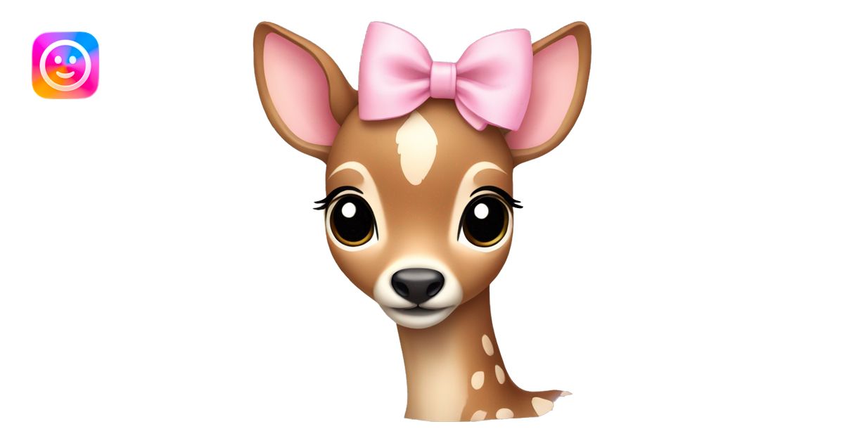 fawn with light pink bow emoji | AI Emoji Generator