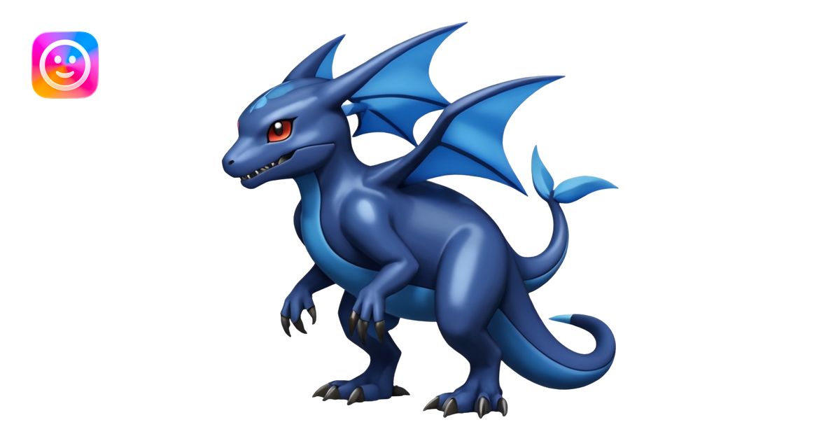 Dusky Glossy Oil-Sheen Blackened Blue Pokémon-Fakémon-Digimon-Creature ...
