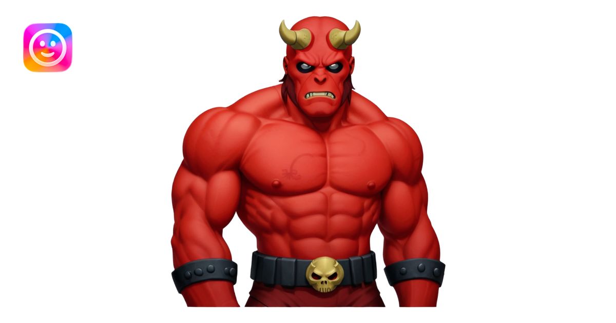 cinematic realistic portrait superhero Hellboy by Mike Mignola emoji ...