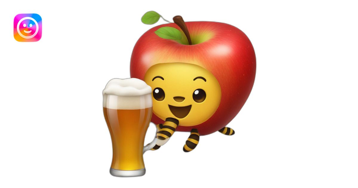 Apple emoji bee with beer emoji | AI Emoji Generator