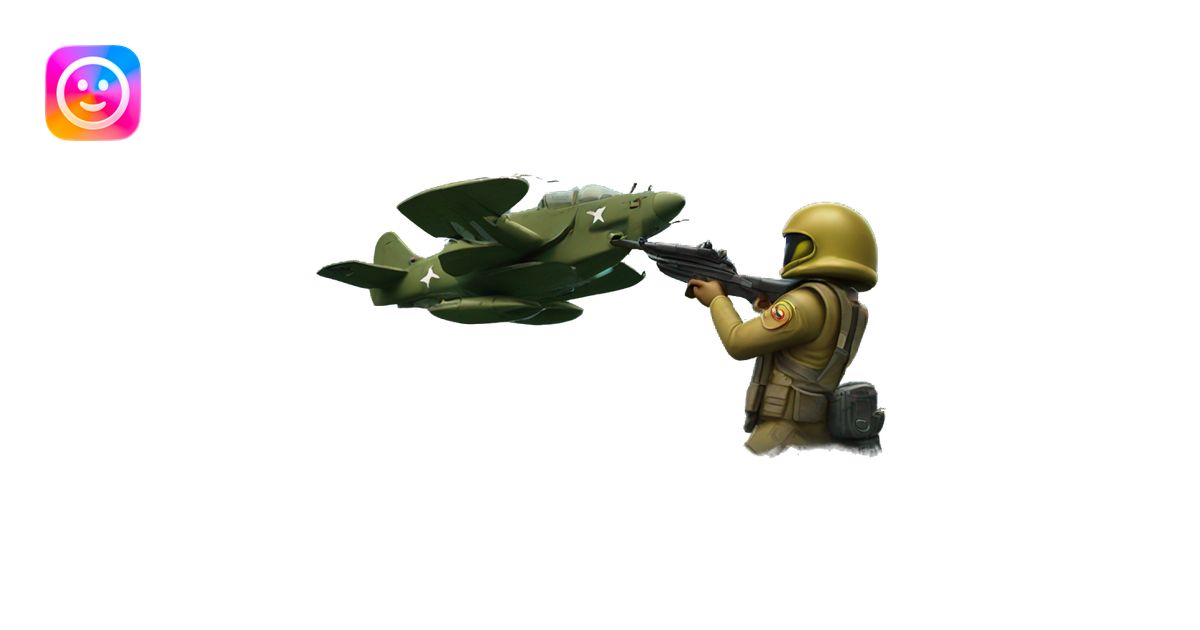 Helldiver shooting an alien emoji | AI Emoji Generator