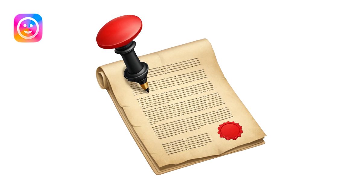 Courtroom Items, Legal Document – official case file or contract emoji ...