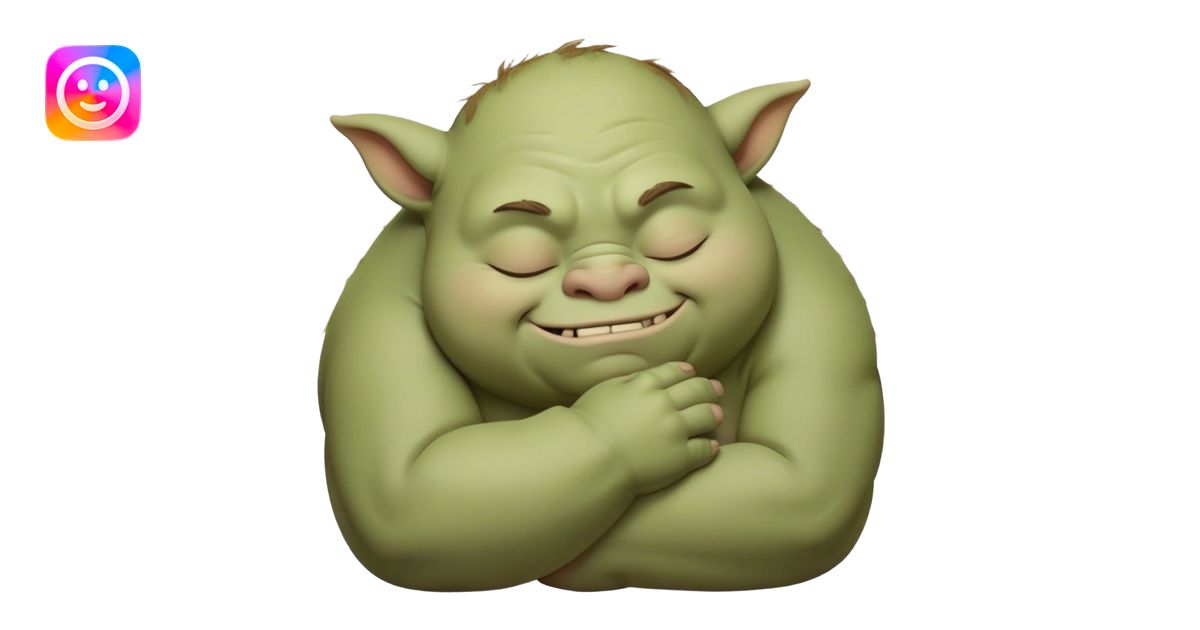Meme-Worthy Cute Sleeping Ogre Portrait Emoji, with a surprisingly ...