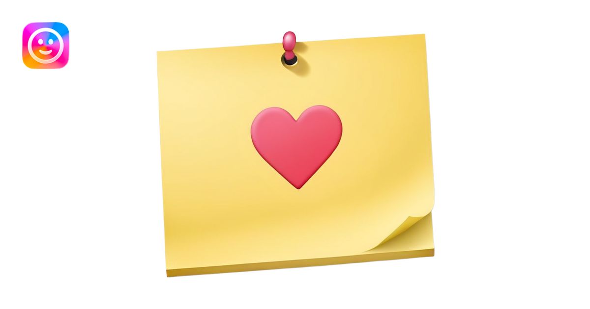 Sticky note that says “T” with a heart emoji | AI Emoji Generator
