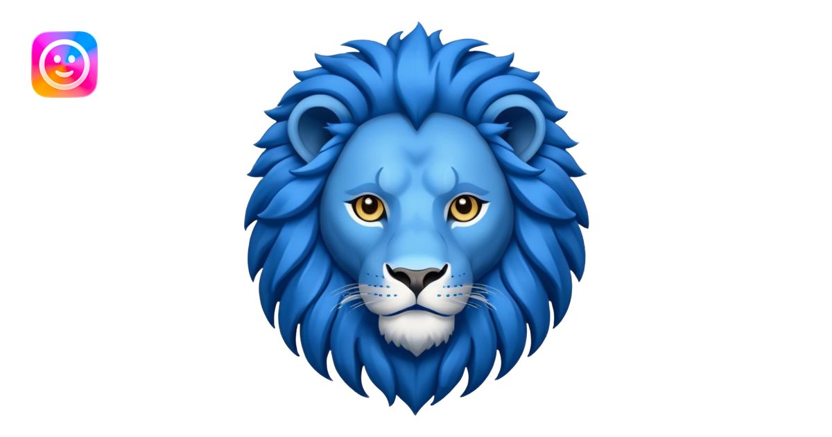 Un emoi sa semene cu stema lui chelsea un leu albastru emoji | AI Emoji ...