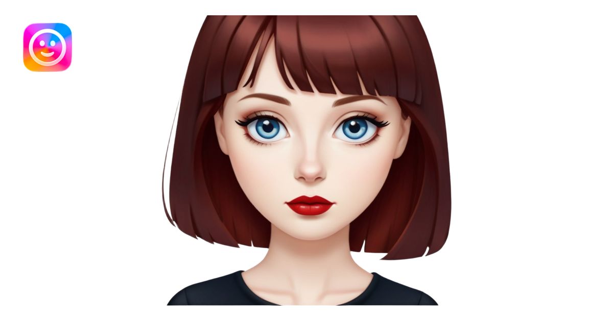 Artistic woman with pale skin, oval face, large blue eyes with eyeliner ...