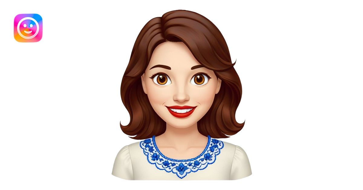 40-year-old woman with luminous fair skin, round face, wide smile ...