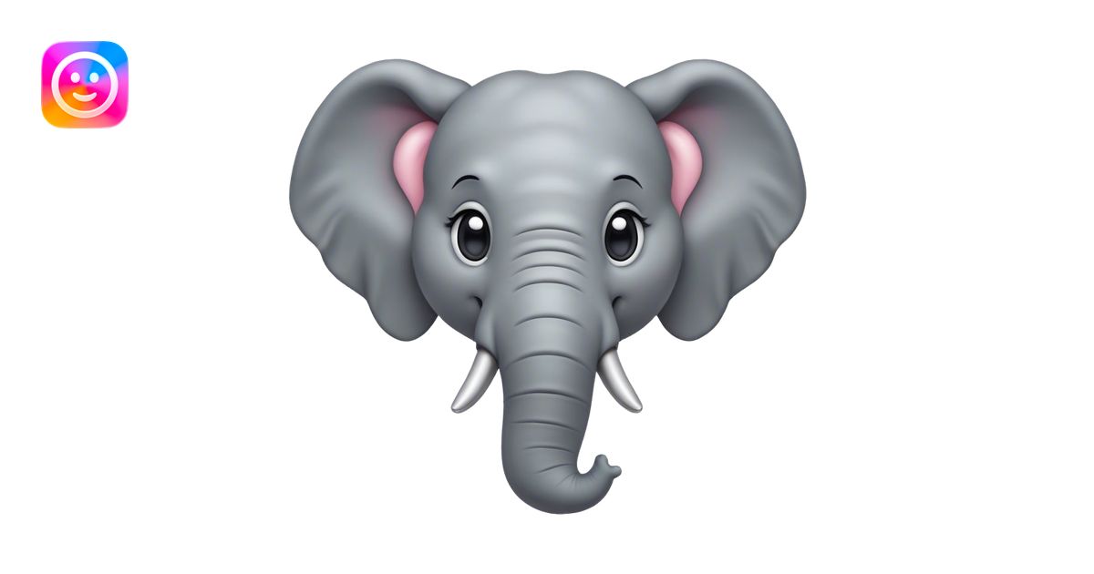 Cinematic Comical Elephant Portrait Emoji, Head tilted dramatically ...
