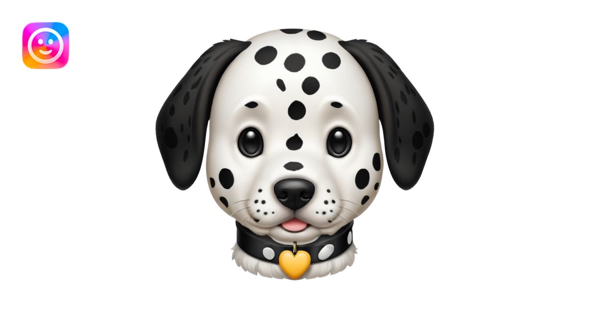 Dalmatian with spotted collar emoji | AI Emoji Generator
