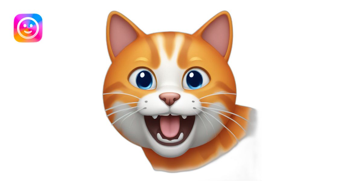orange and blue cat meowing emoji | AI Emoji Generator