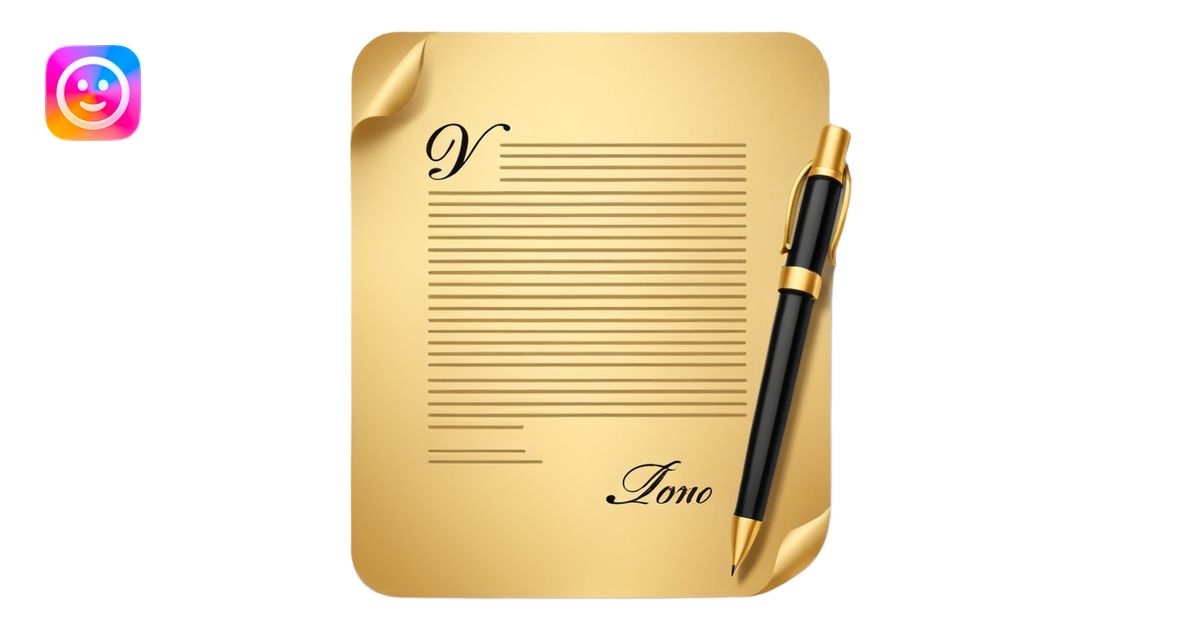 Contract golden paper signed emoji | AI Emoji Generator