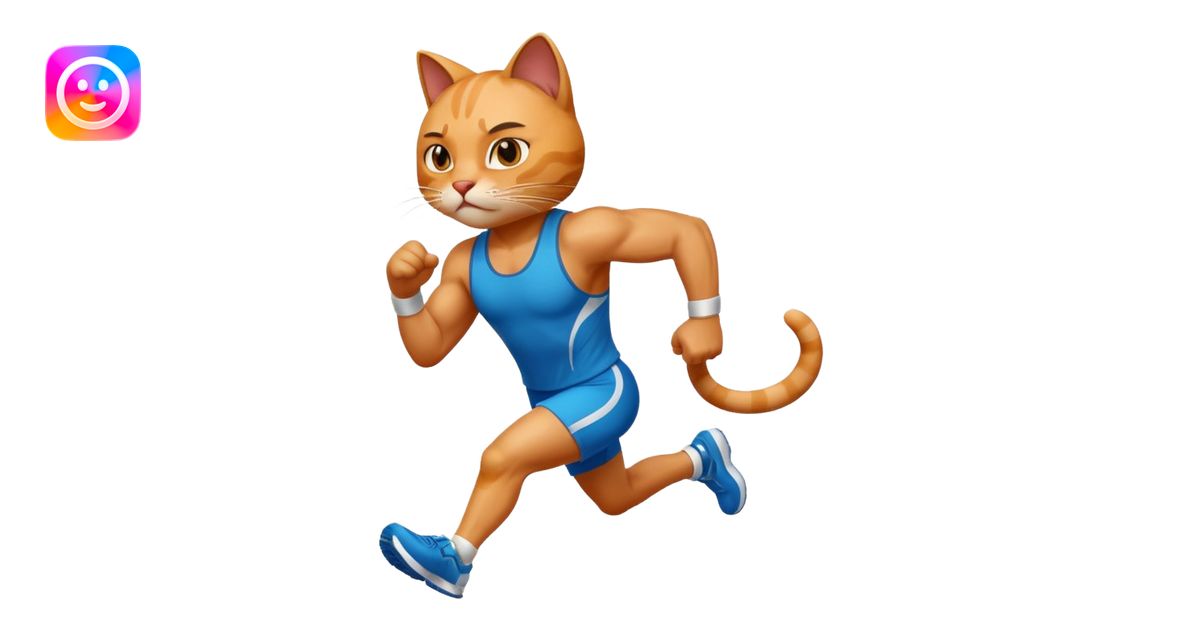 cool cat finishing a marathon emoji | AI Emoji Generator