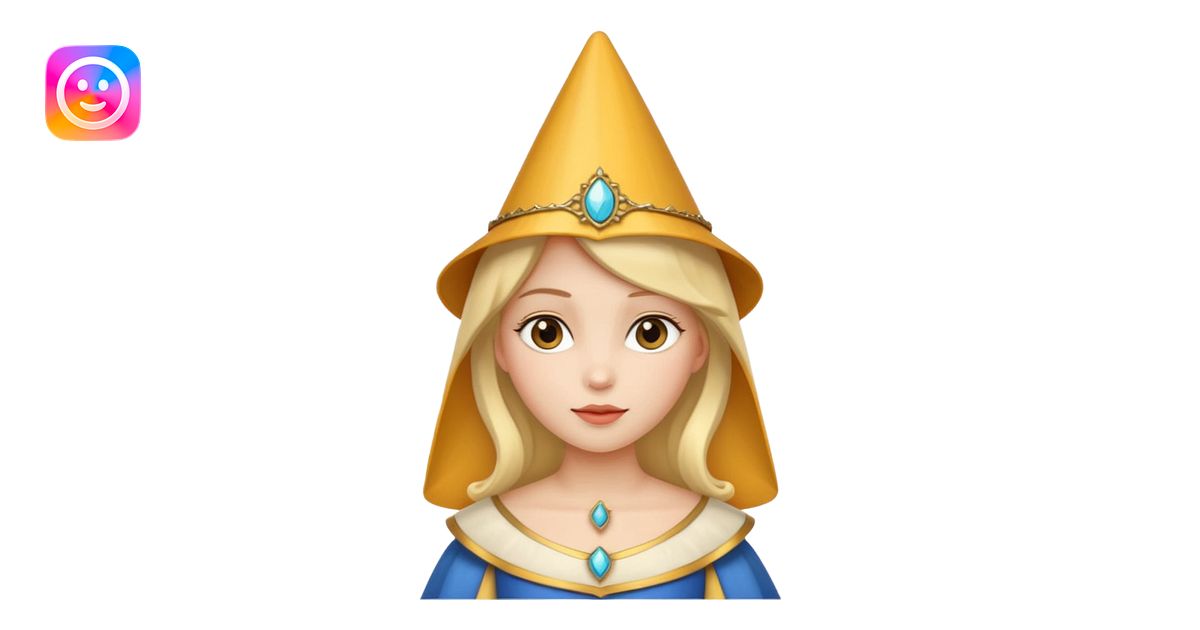 Medieval princess with cone hat emoji | AI Emoji Generator