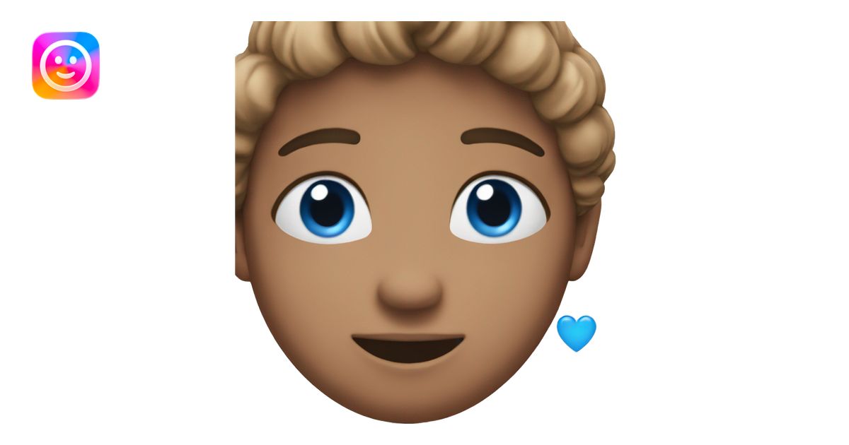 Blush emoji with blue hearts emoji | AI Emoji Generator