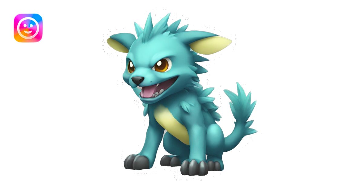 cute cool Digimon-Fakemon-animal full body emoji | AI Emoji Generator