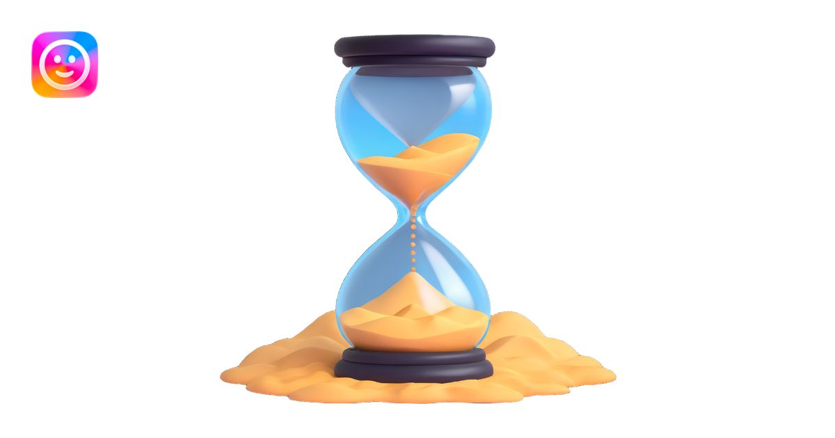 A visual representation of time passing: an hourglass with sand falling ...
