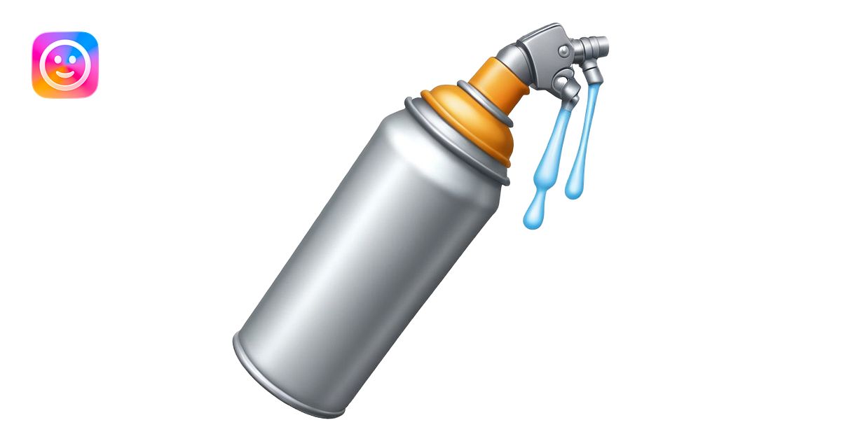 foam spray can object icon, aerosol can with foam coming out, shiny ...