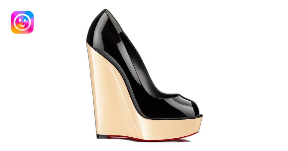 WEDGE heel LOUBOUTIN black PATENT emoji | AI Emoji Generator