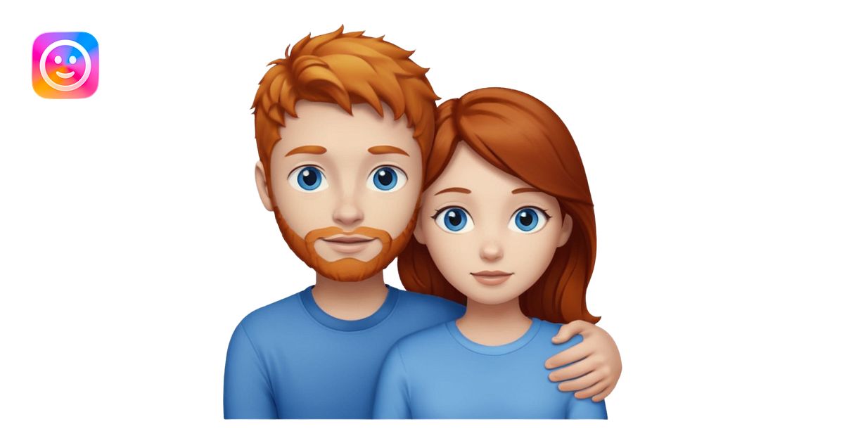 Ginger boy without beard hugging brunette girl. Both have blue eyes ...