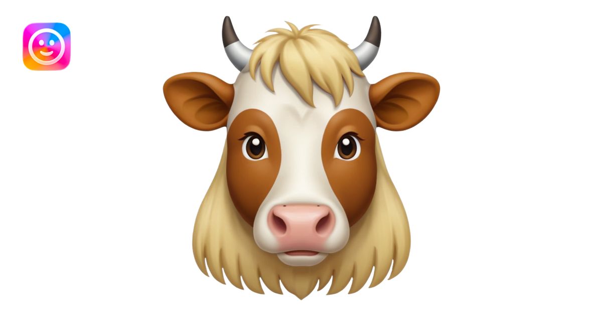 cow with long blonde hair emoji | AI Emoji Generator