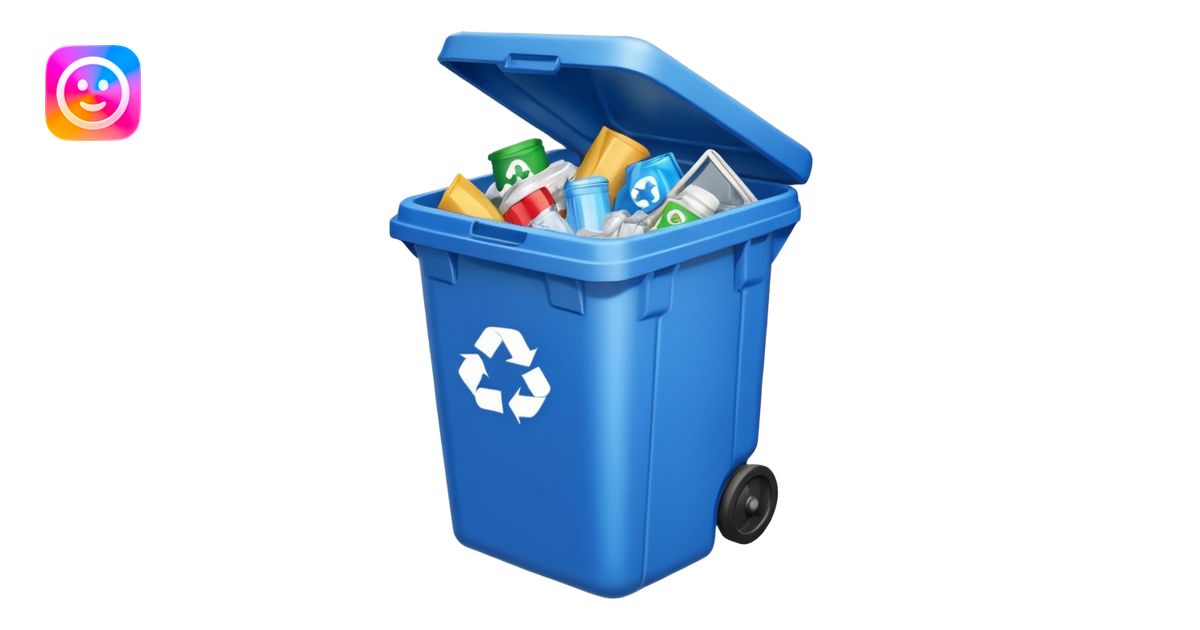 blue recycling bin emoji | AI Emoji Generator