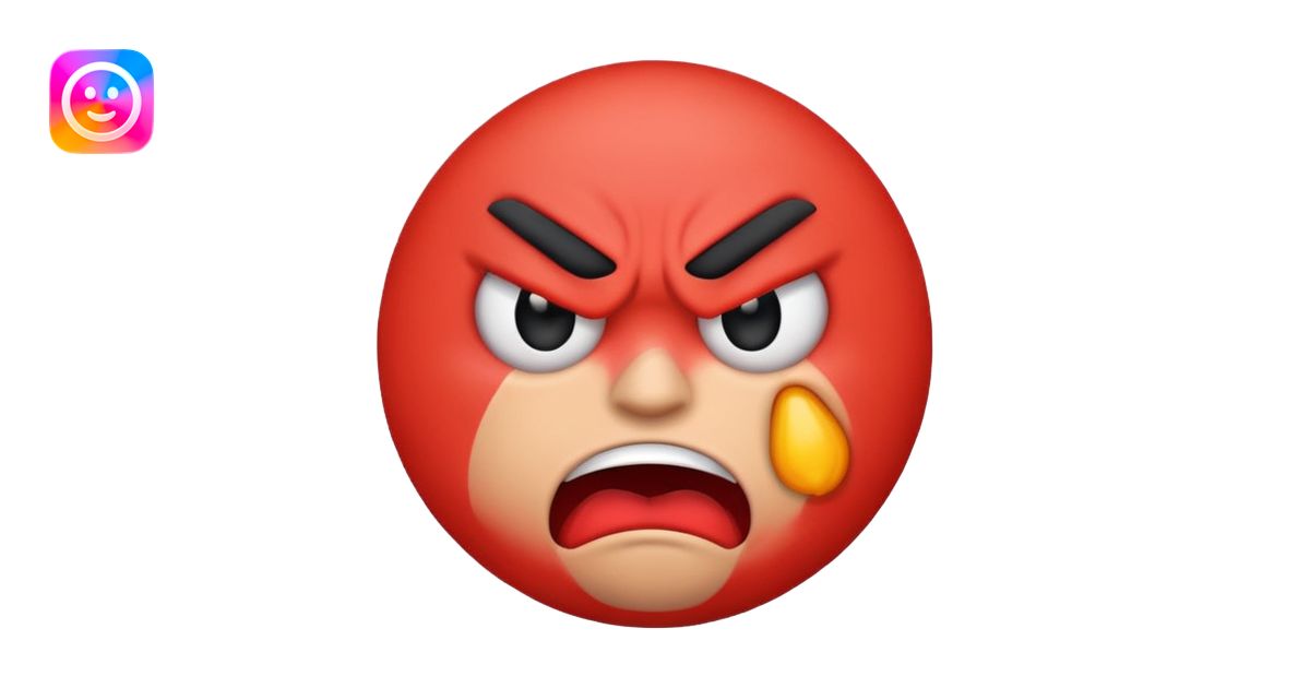 angry emoji with red face emoji | AI Emoji Generator