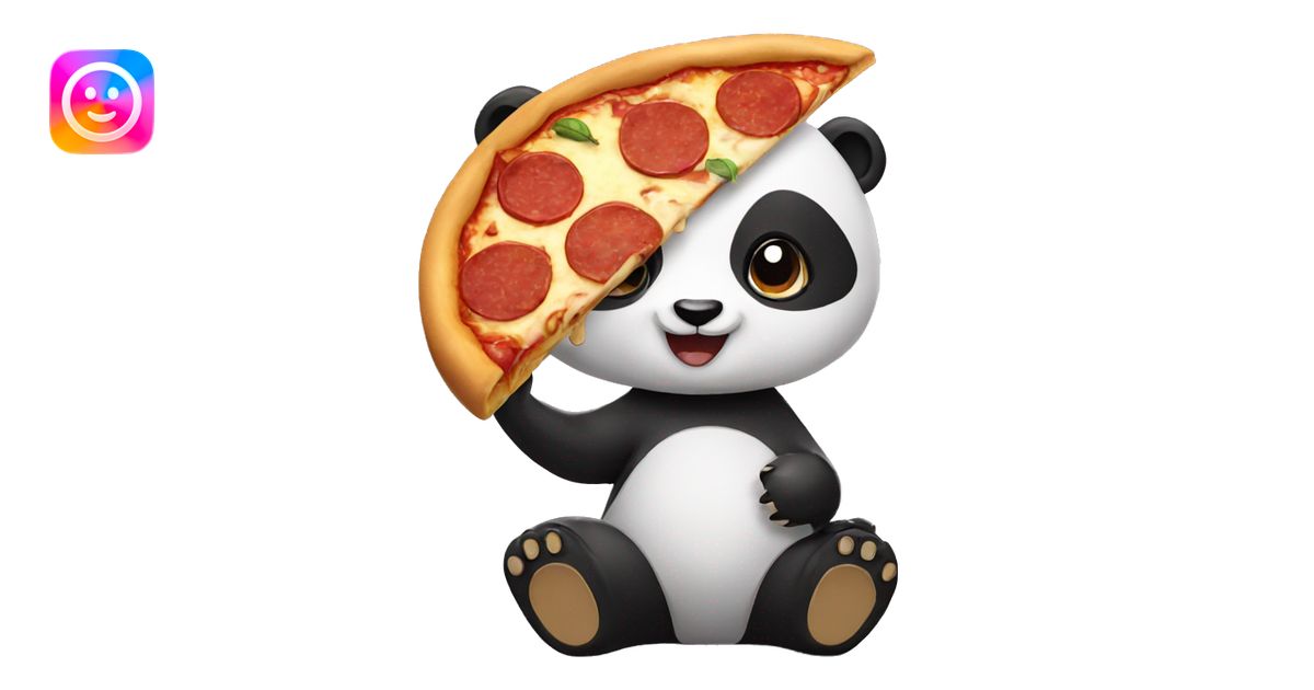 panda eating pizza emoji | AI Emoji Generator