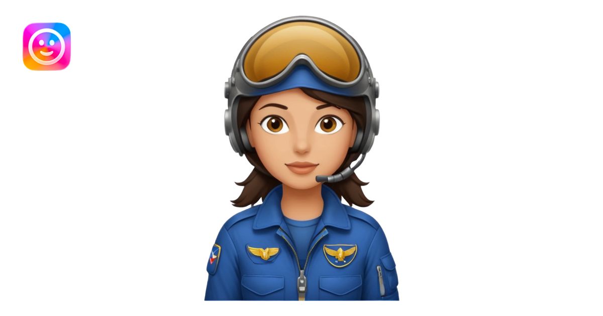 pilot girl brunette emoji | AI Emoji Generator