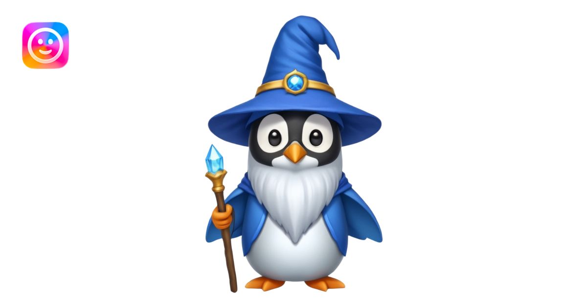 Penguin Wizard emoji | AI Emoji Generator