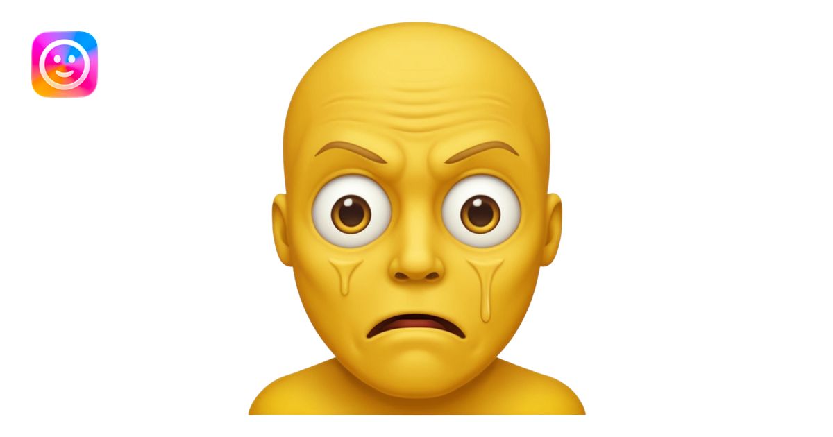 Bog eyed yellow man drooling like a moron emoji | AI Emoji Generator