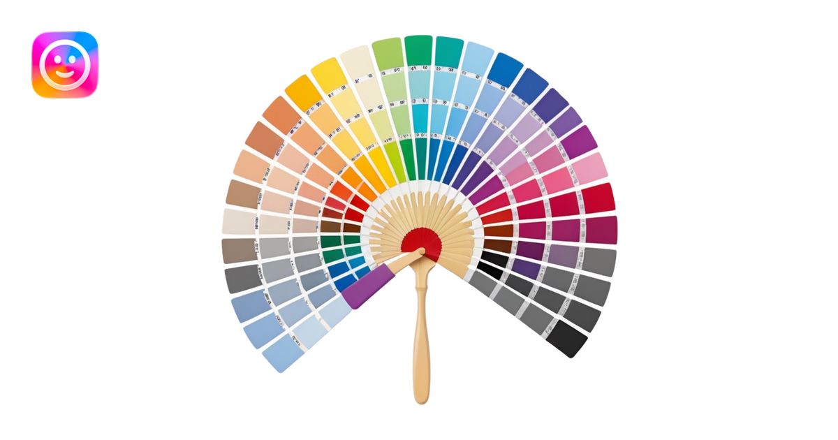 Pantone color swatch fan. The swatches should be fanned out, each with ...
