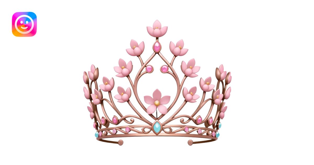 Cute beautiful pastel Sakura tiara emoji | AI Emoji Generator