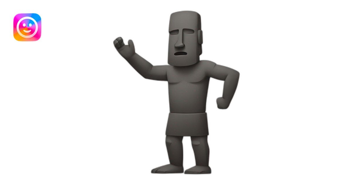 Moai doing a dab emoji | AI Emoji Generator