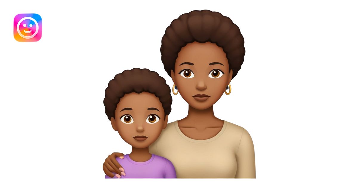 black Mom daughter not getting along emoji | AI Emoji Generator