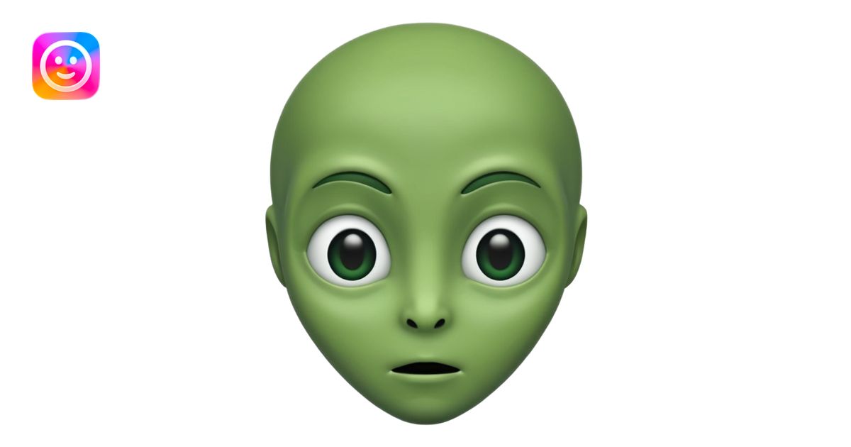 Very simple alien face (black eyes, no nose, no ears) emoji | AI Emoji ...