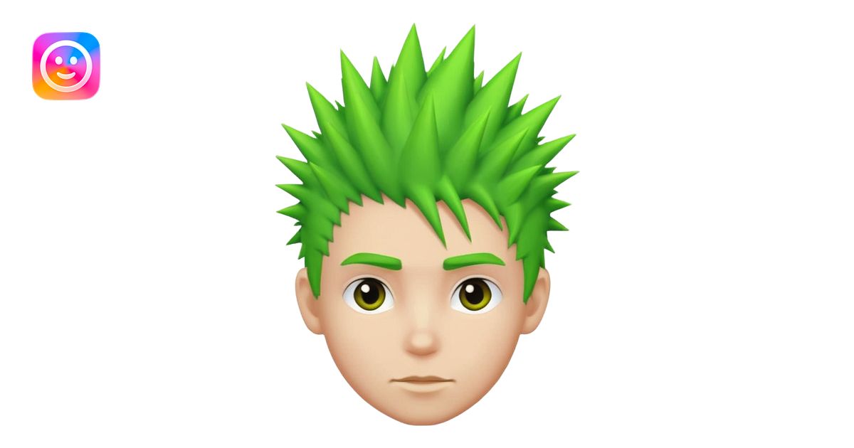 Boy with Neon Spiky Hair – green spikes emoji | AI Emoji Generator