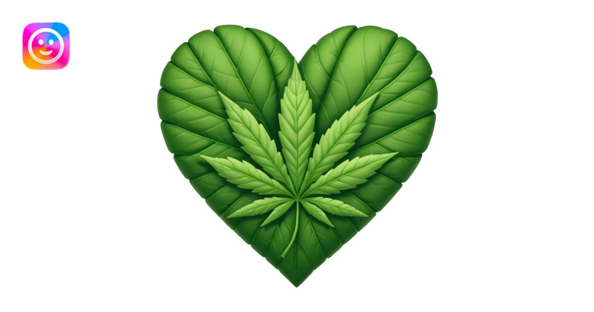 Animated weed leaf heart emoji | AI Emoji Generator