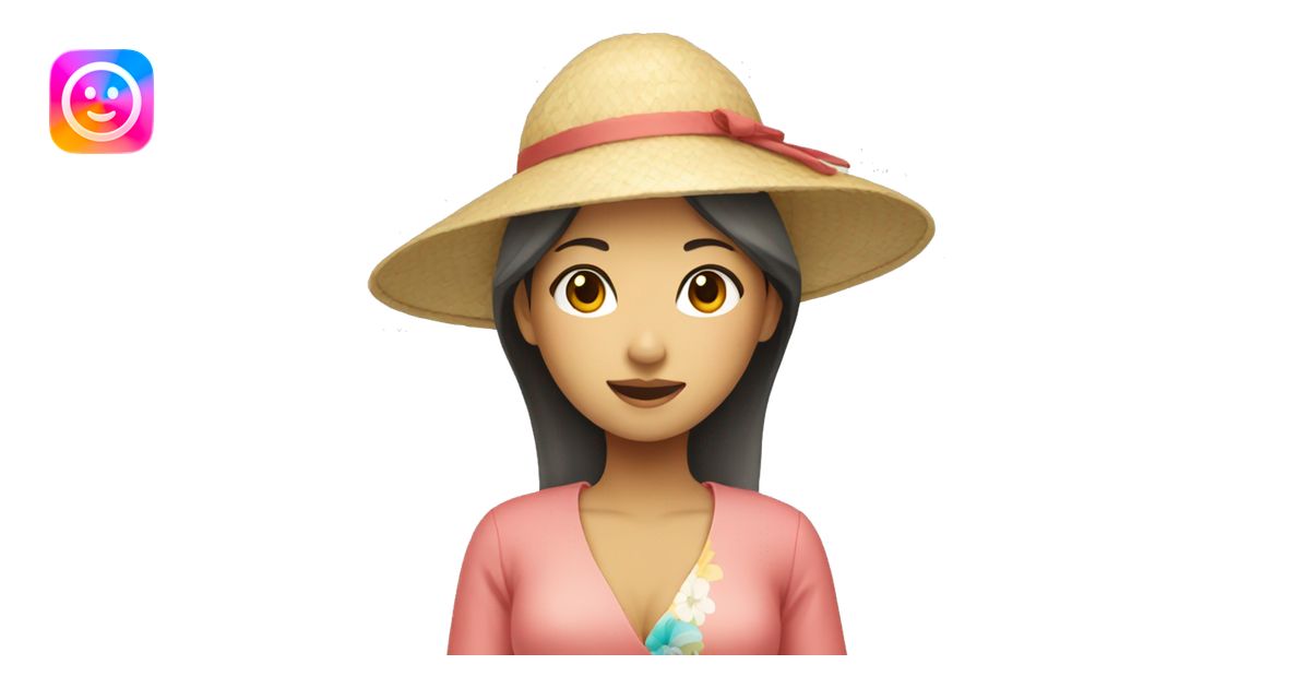 Japanese woman in beach resort emoji | AI Emoji Generator